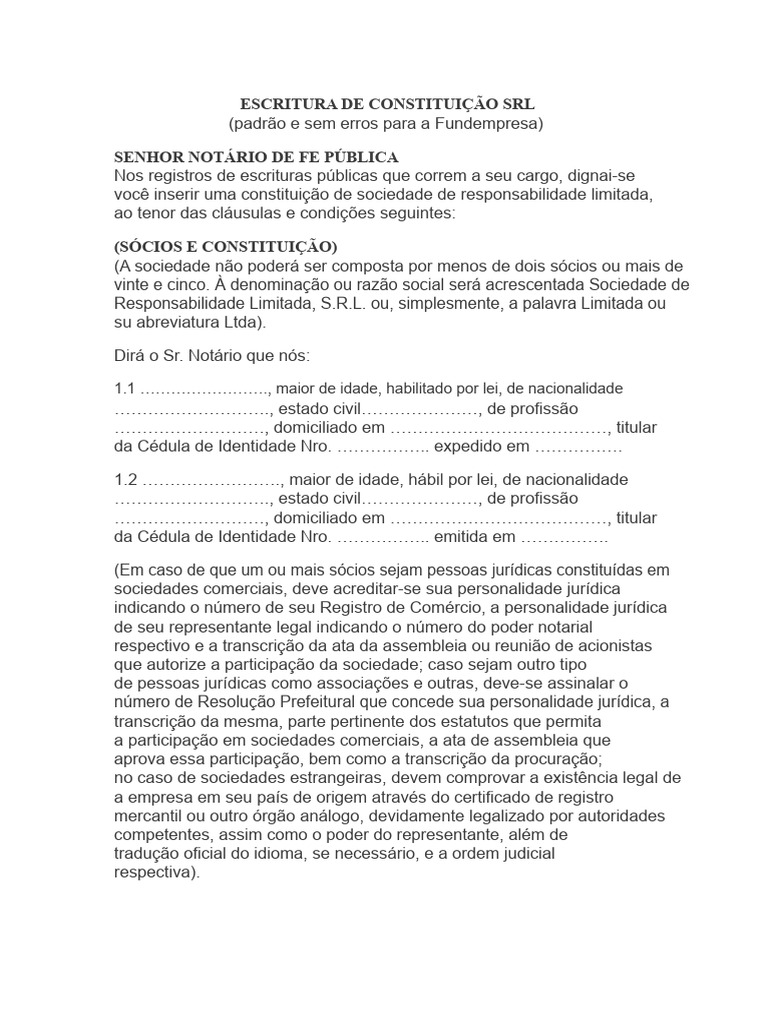 Modelo de Escritura para SRL | PDF | Debênture | Arbitragem