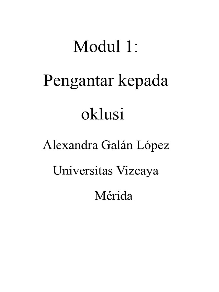 Pentingnya Oklusi dalam Kedokteran Gigi | PDF
