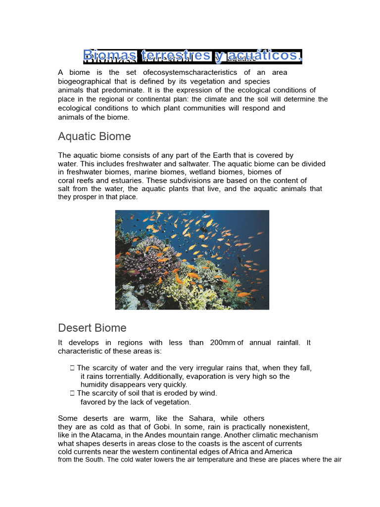Terrestrial and Aquatic Biomes | PDF | Rain | Forests