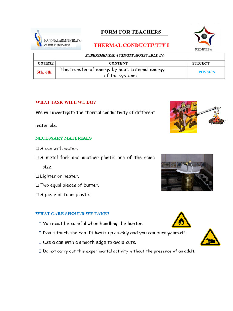 Thermal Conductivity Card 1 | PDF | Thermal Conduction | Heat