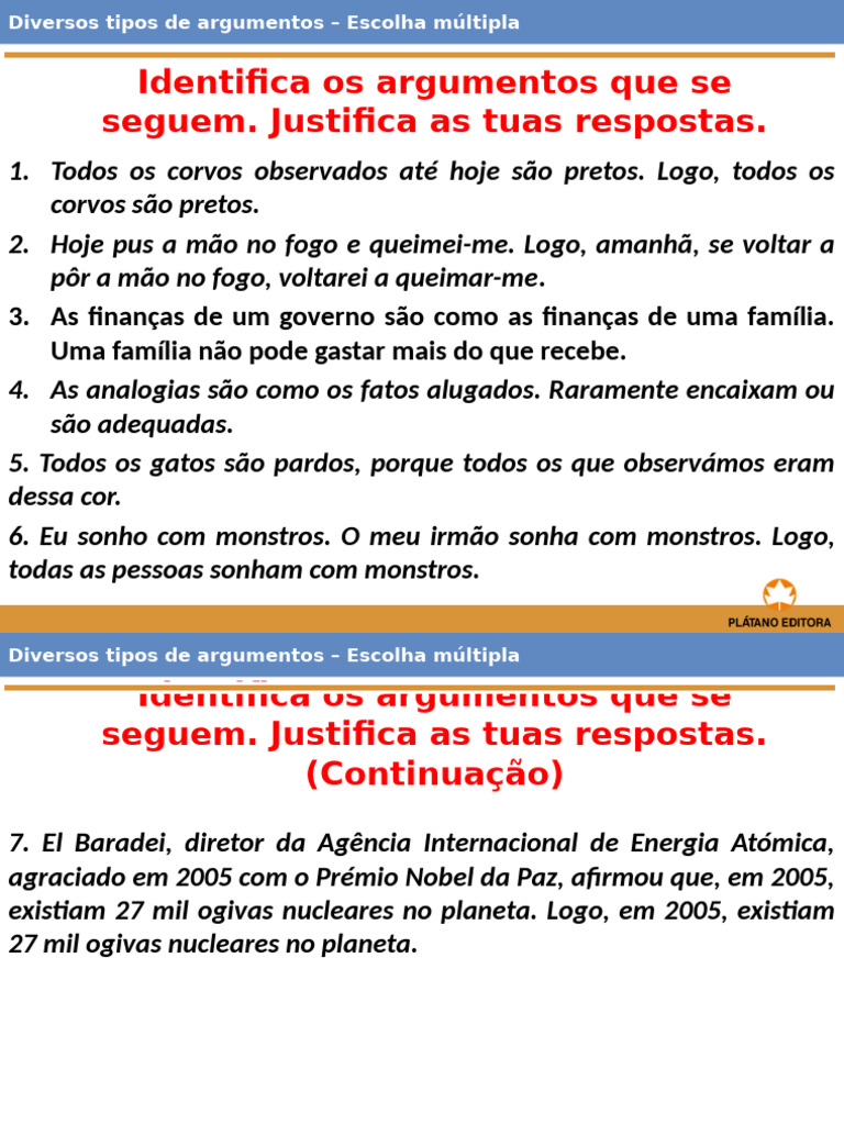 Tipos e Validade de Argumentos Lógicos | PDF