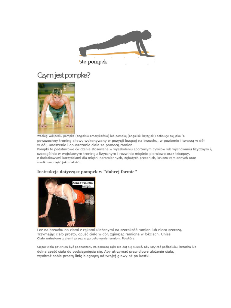 Program Treningowy Na Sto Pompek | PDF