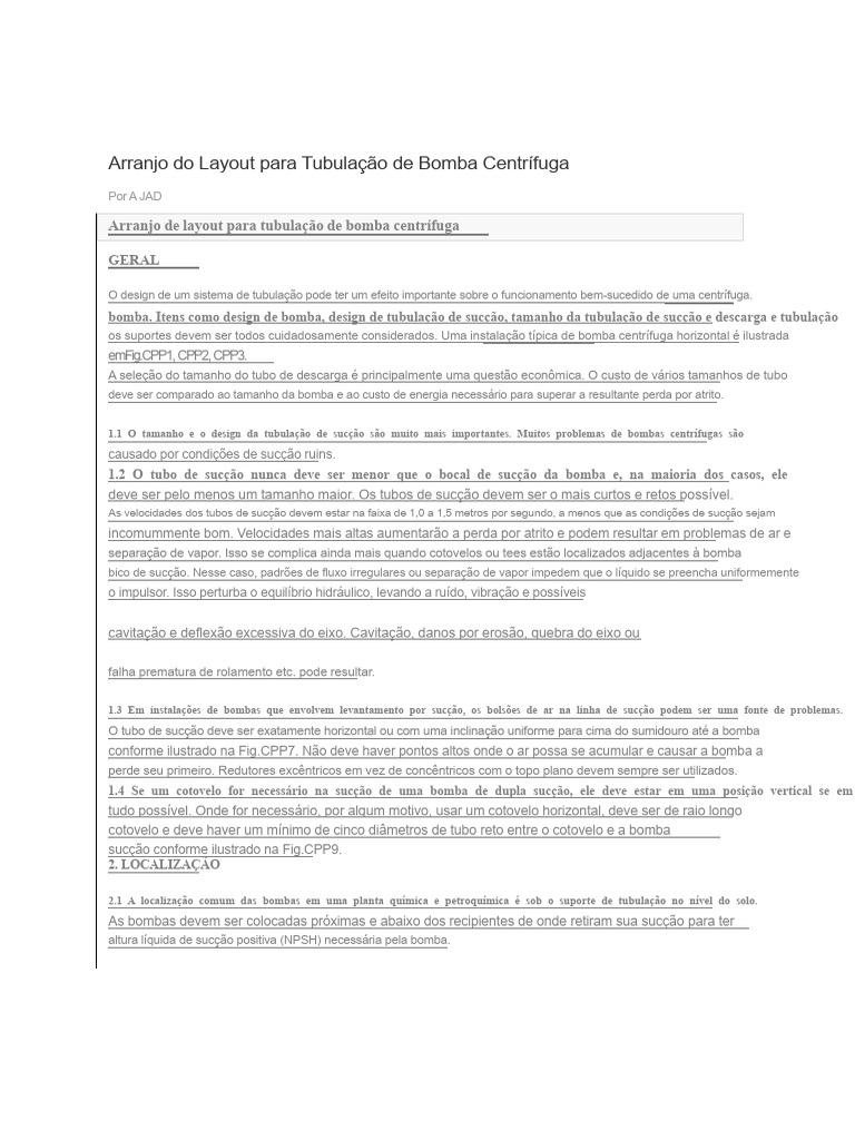 Layout de Tubulação para Bombas Centrífugas | PDF | Bomba
