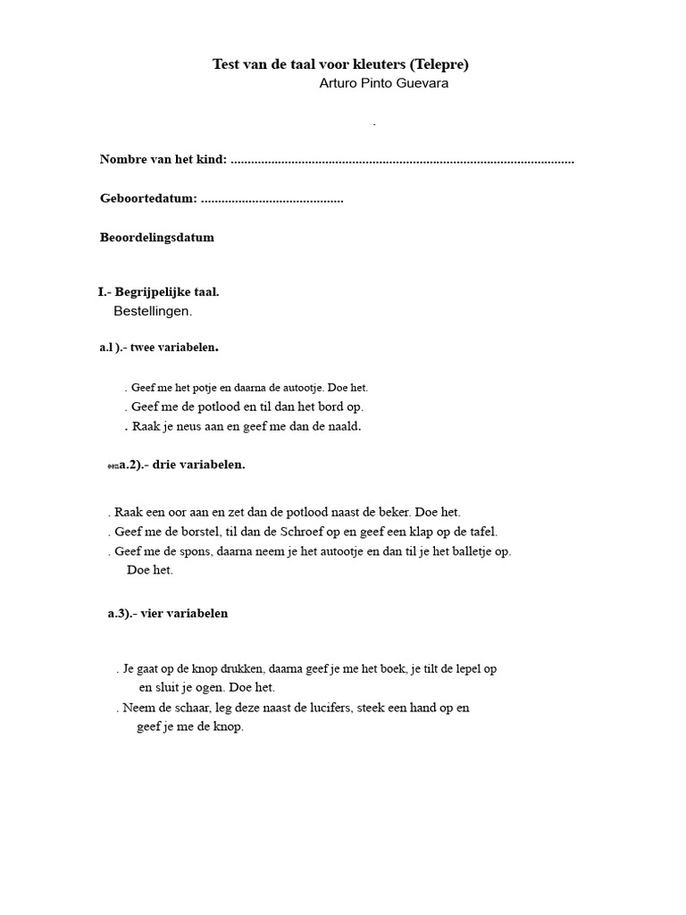 Taaltest TELEPRE | PDF