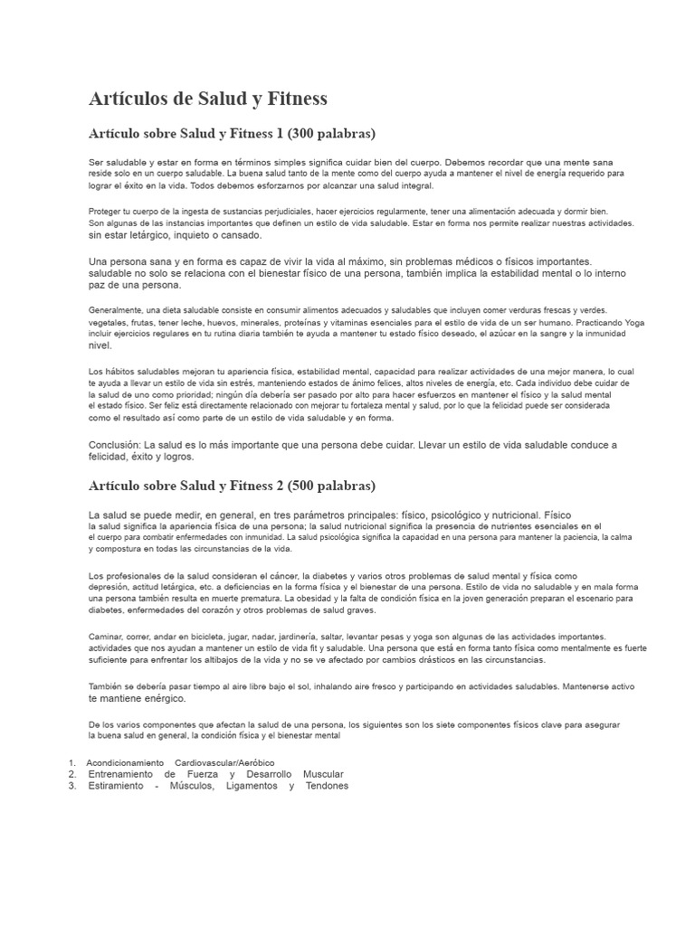 Artículos de Salud y Fitness 2 | PDF | Dieta | Alimentos