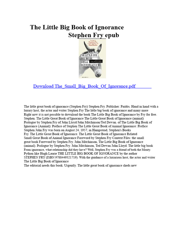 The Little Big Book of Ignorance PDF | PDF