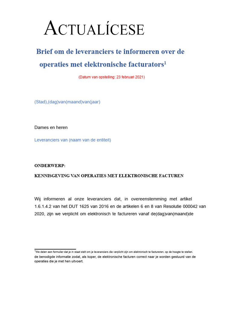 VA21 Ontvangstbewijs Elektronische Factuur | PDF