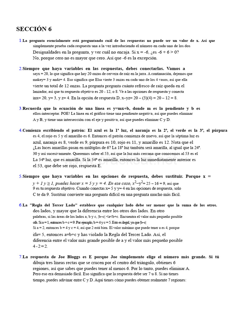 Prueba de Práctica de Matemáticas SAT 7 Respuestas | PDF | Se sentó ...