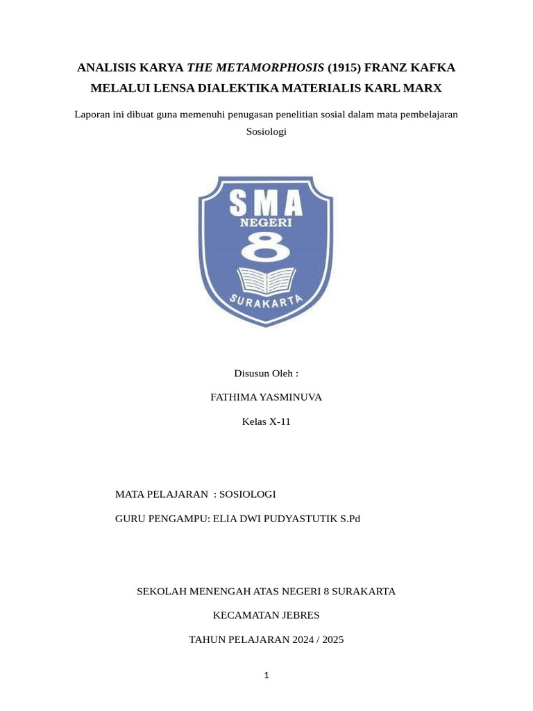 Analisis Alienasi dalam Metamorphosis Kafka | PDF