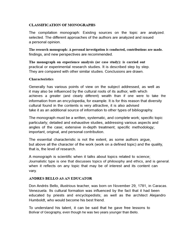 Classification of Monographs | PDF