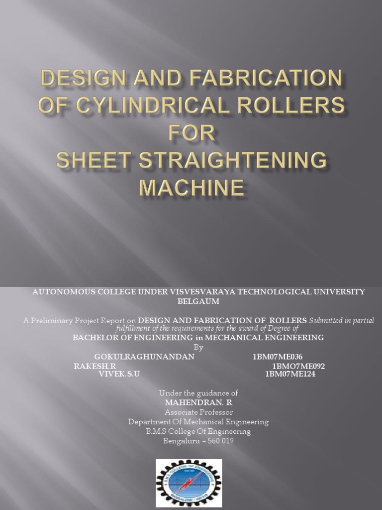 Design and Fabrication of Cylindrical Rollers | PDF | Bearing ...