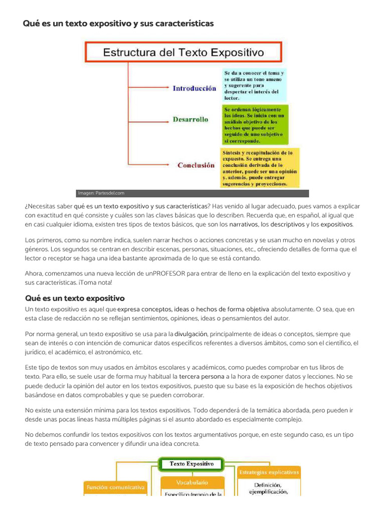 Textos Expositivos | PDF | Información