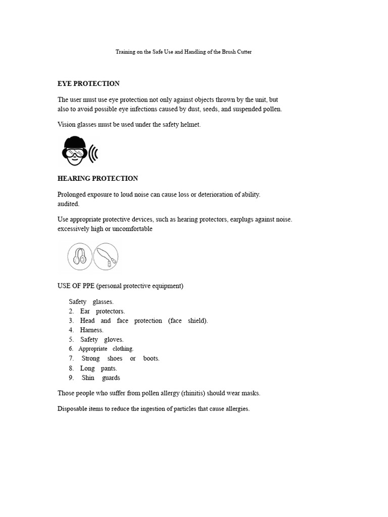 Training On Safe Use and Handling of The Weed Whacker | PDF | Personal ...