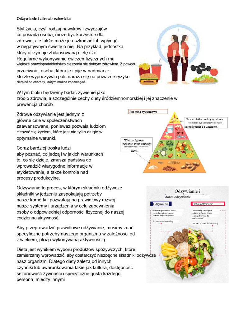 Żywienie I Zdrowie Człowieka | PDF