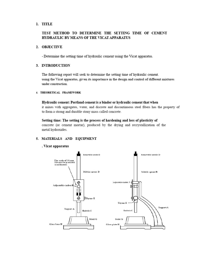118 Test Method To Determine The Setting Time of Hydraulic Cement Using ...