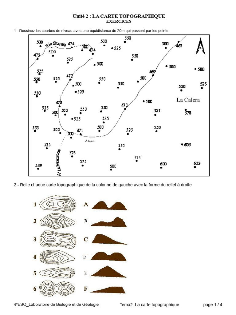 Exercices sur la carte topographique | PDF