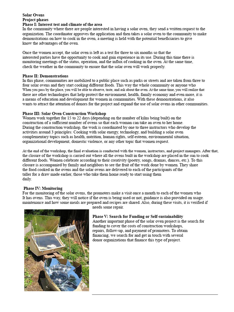 Solar Oven Project Phases Explained | PDF | Building Insulation