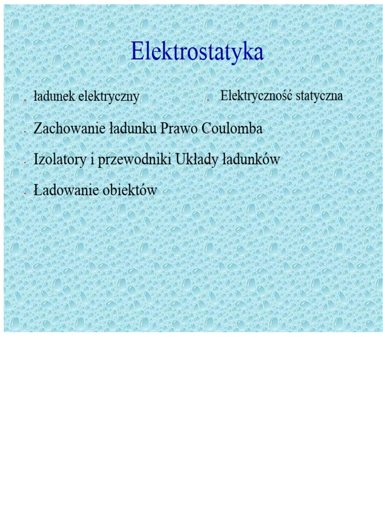 Elektrostatyka | PDF