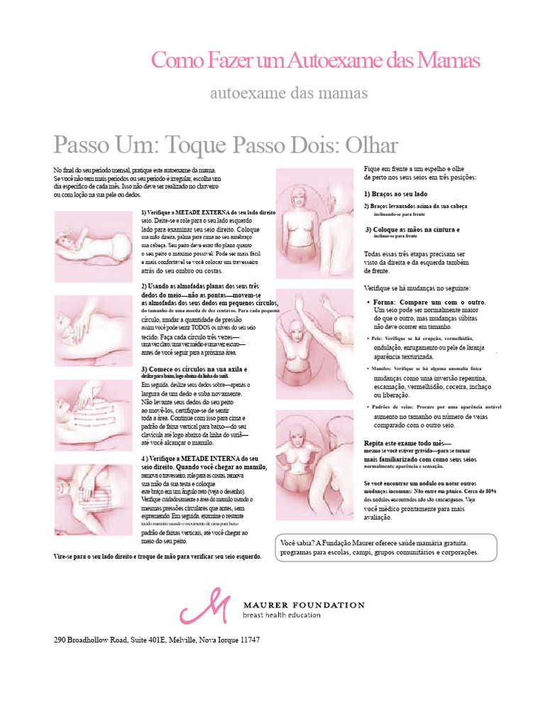 Autoexame Das Mamas Impressão | PDF | Seio