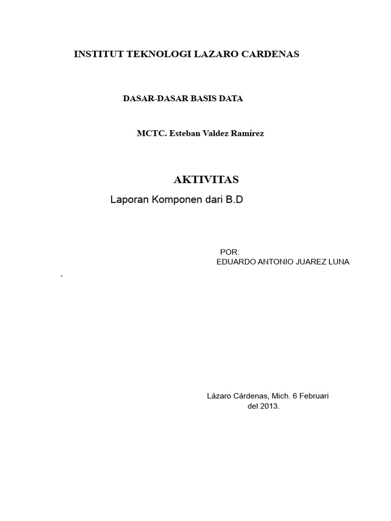 Komponen Basis Data | PDF