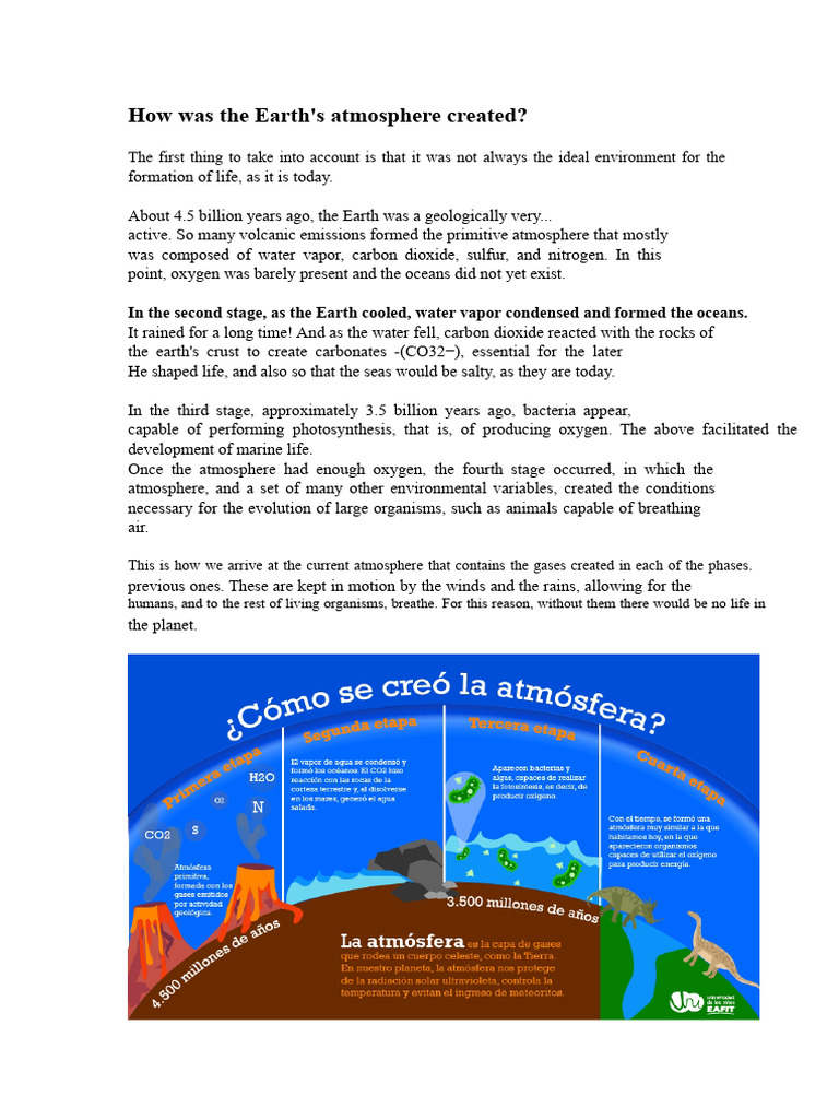 Earth's Atmosphere Formation Explained | PDF