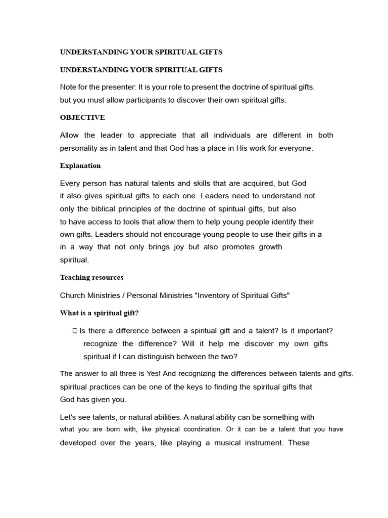 Discovering Your Spiritual Gifts | PDF | Spiritual Gift | Spirituality