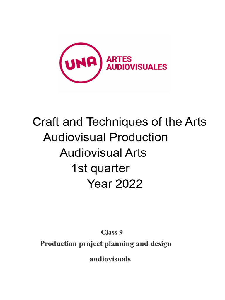 Class 9 Plan and Design of Audiovisual Production Projects | PDF