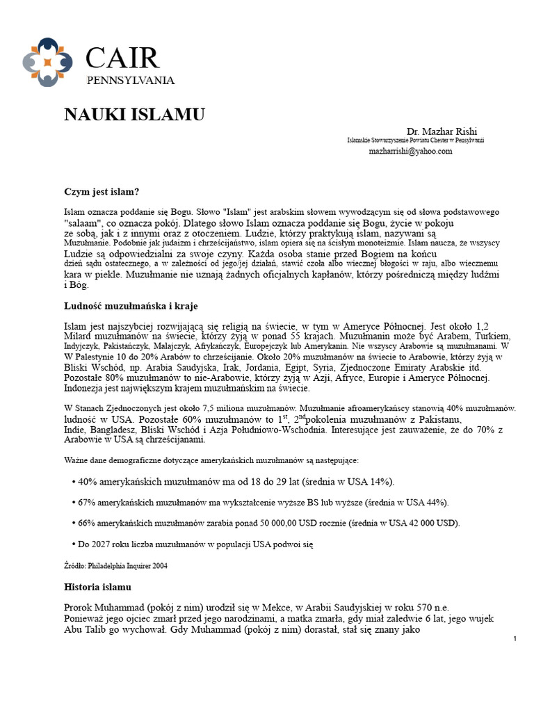 Fundamentalne Nauki Islamu | PDF