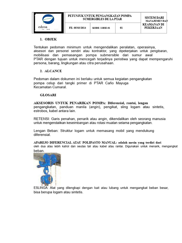 Instruksi Penarikan Pompa | PDF