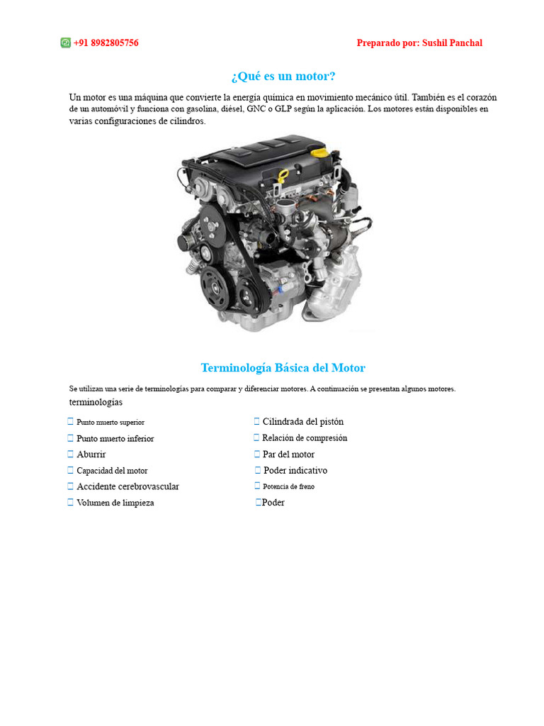 Terminología y Tipos de Motores | PDF | Motor diesel | Inyección de ...
