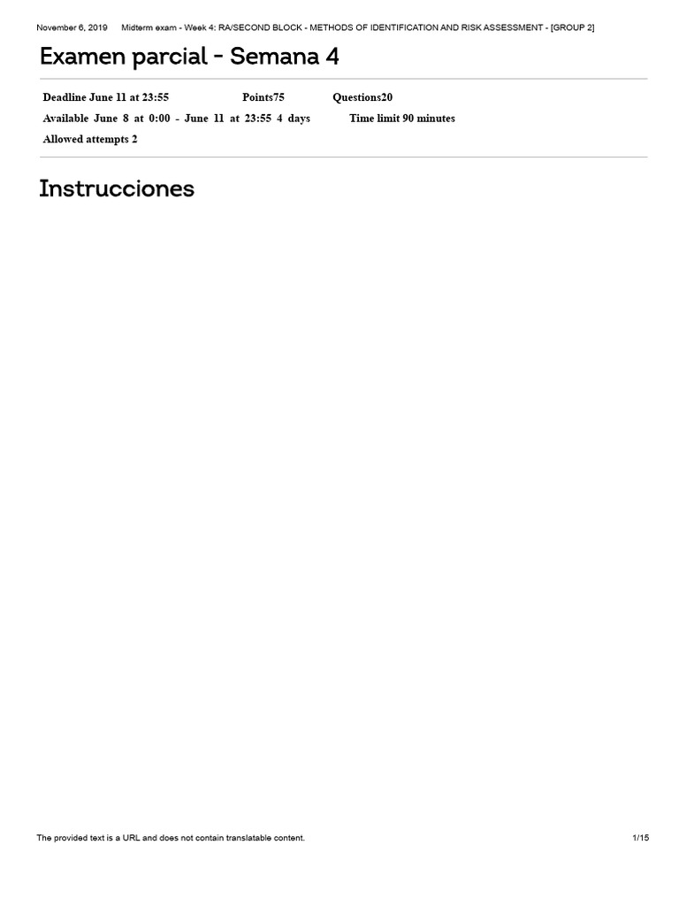 Partial Exam - Week 4 - Ra - Second Block-Methods of Identification and ...
