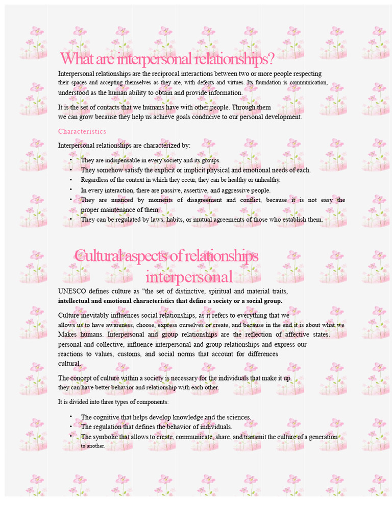 Cultural Aspects of Interpersonal Relationships | PDF | Interpersonal ...