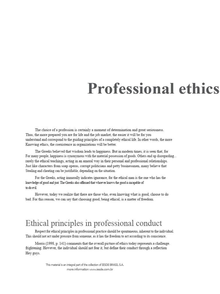 Principles of Professional Ethics | PDF | Professional Ethics | Negligence