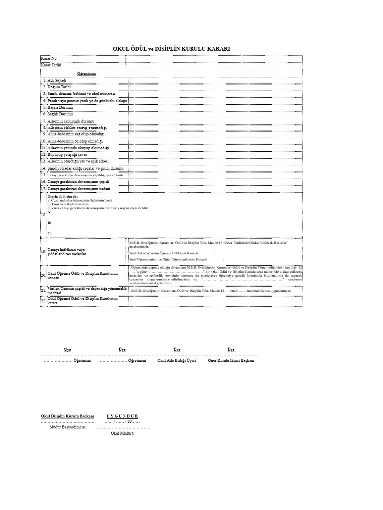6 Odul Ve Disiplin Kurulu KararY | PDF