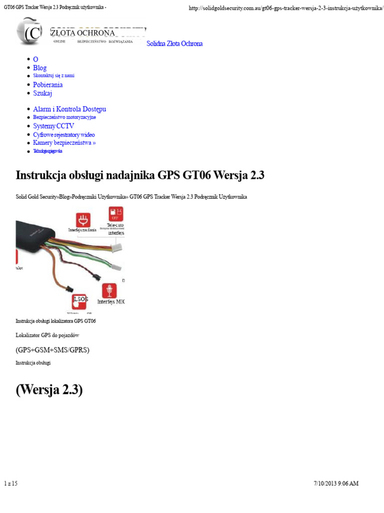 Tracker GPS GT06 Wersja 2 | PDF