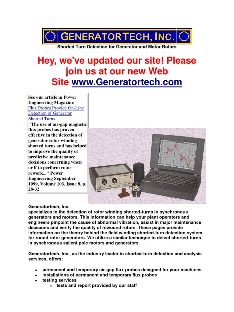 Shorted Turn Detection For Generator and Motor Rotors | PDF | Electric ...