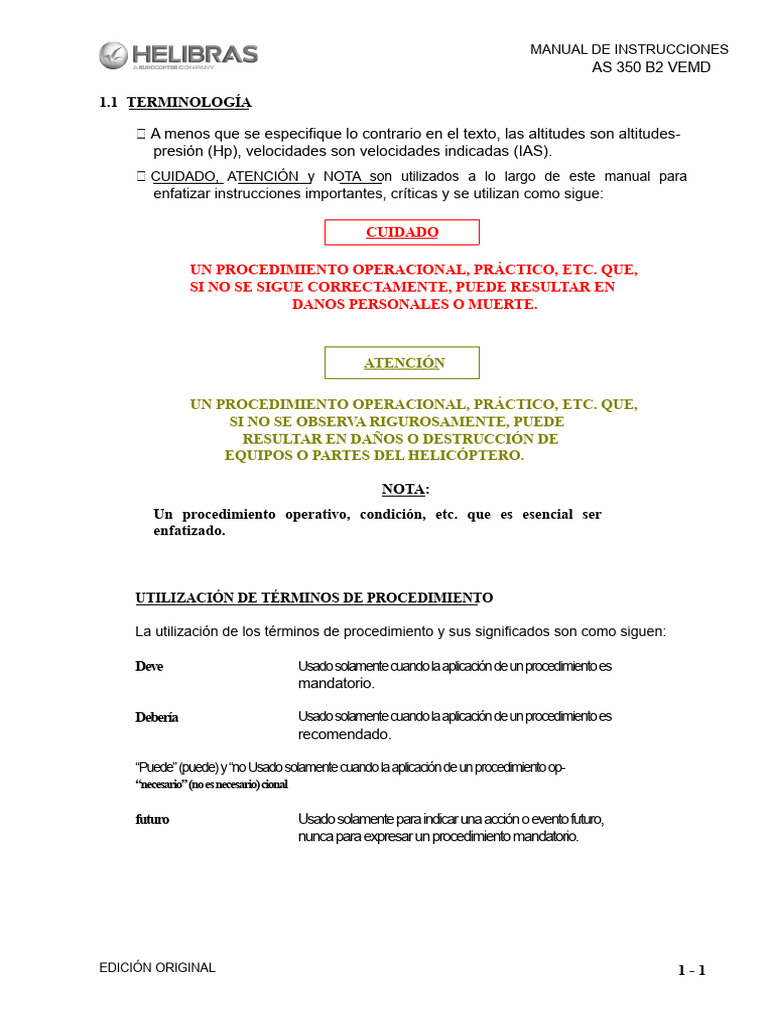 Manual de Instrucciones AS 350 B2 VEMD | PDF | Helicóptero
