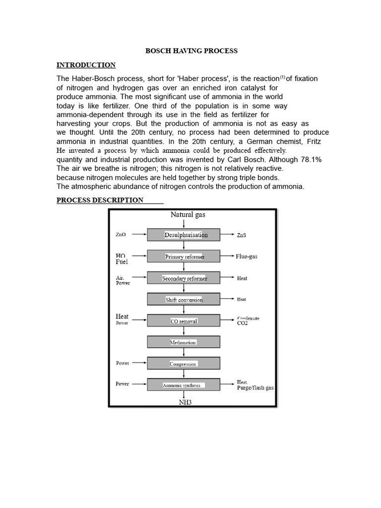 Haber Bosch Process | PDF | Ammonia | Industrial Gases