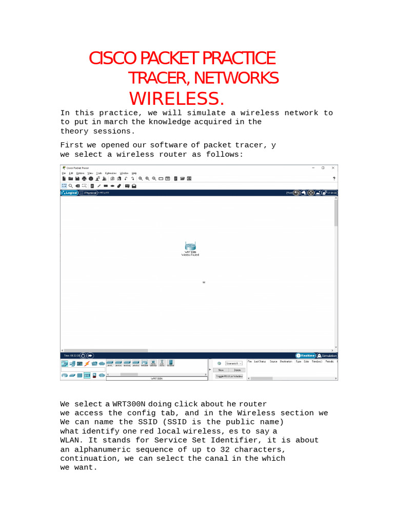 Cisco Packet Tracer Wireless Network Guide | PDF | Wi Fi | Ieee 802.11