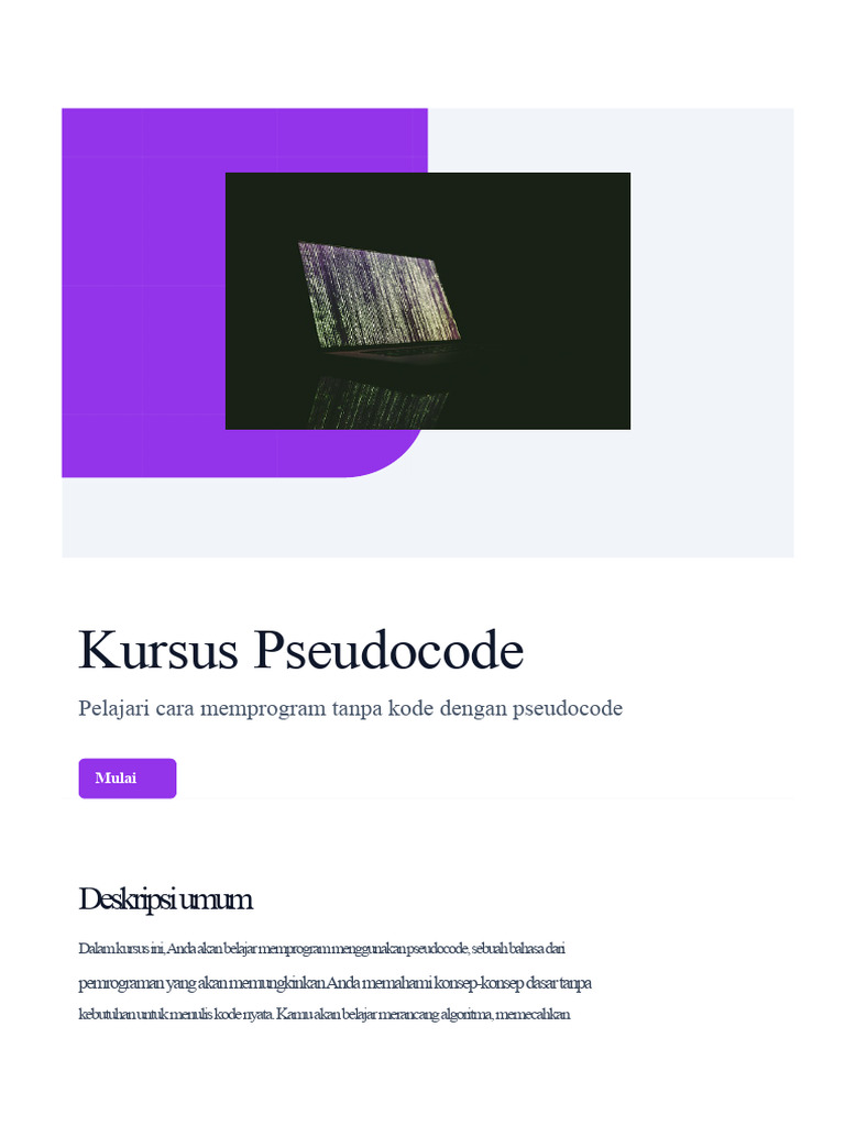 Kursus Pseudocode | PDF