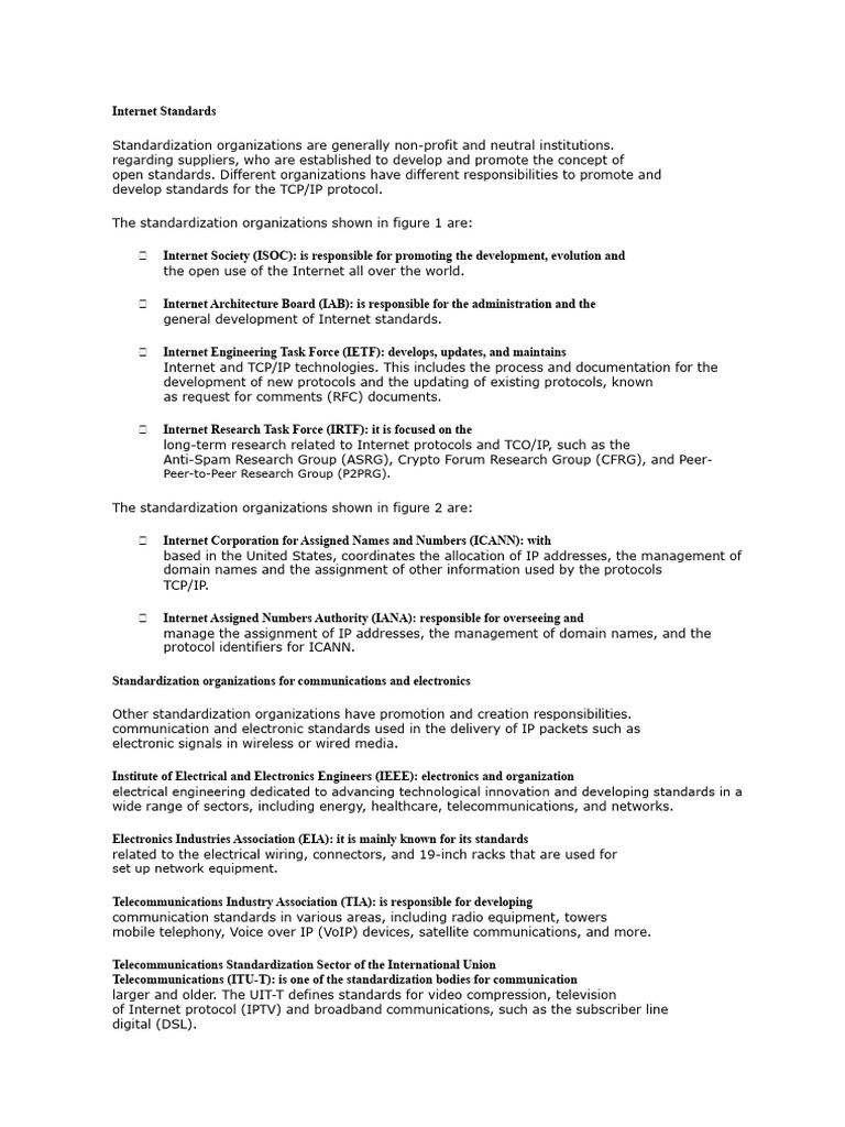 Internet Standards | PDF | Computer Network | Telecommunications