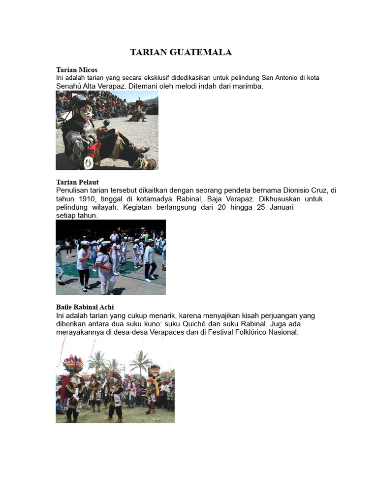 Tarian Tradisional Guatemala yang Unik | PDF