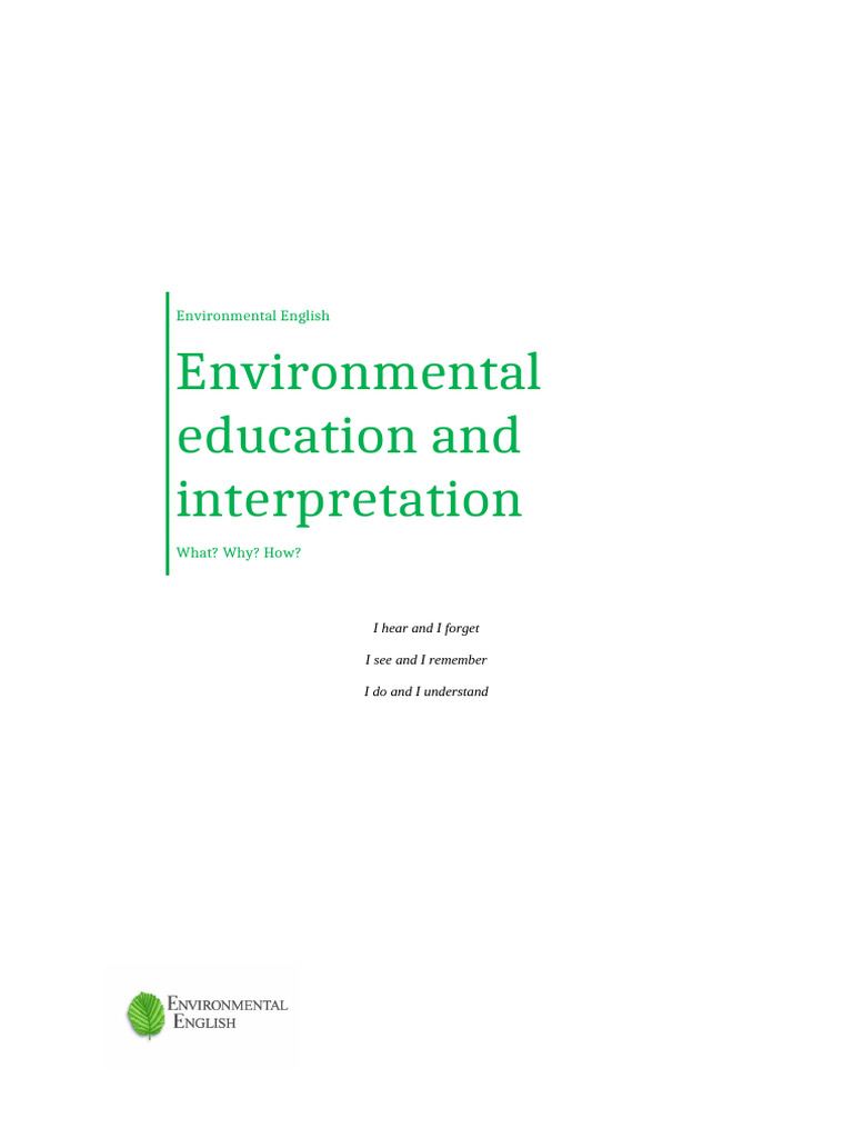 Environmental Education and Interpretation | PDF | Sustainable ...
