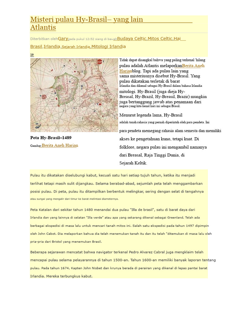 Misteri Pulau Hy-Brasil | PDF
