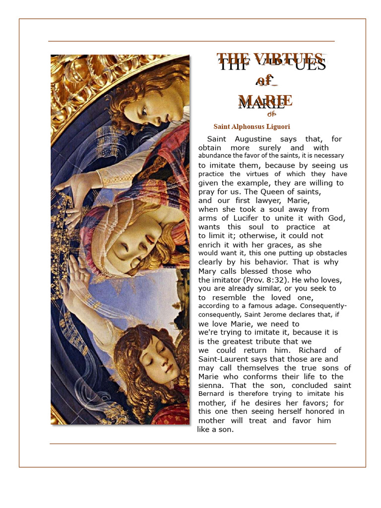 The Virtues of Mary | PDF | Mary, Mother Of Jesus | Humility