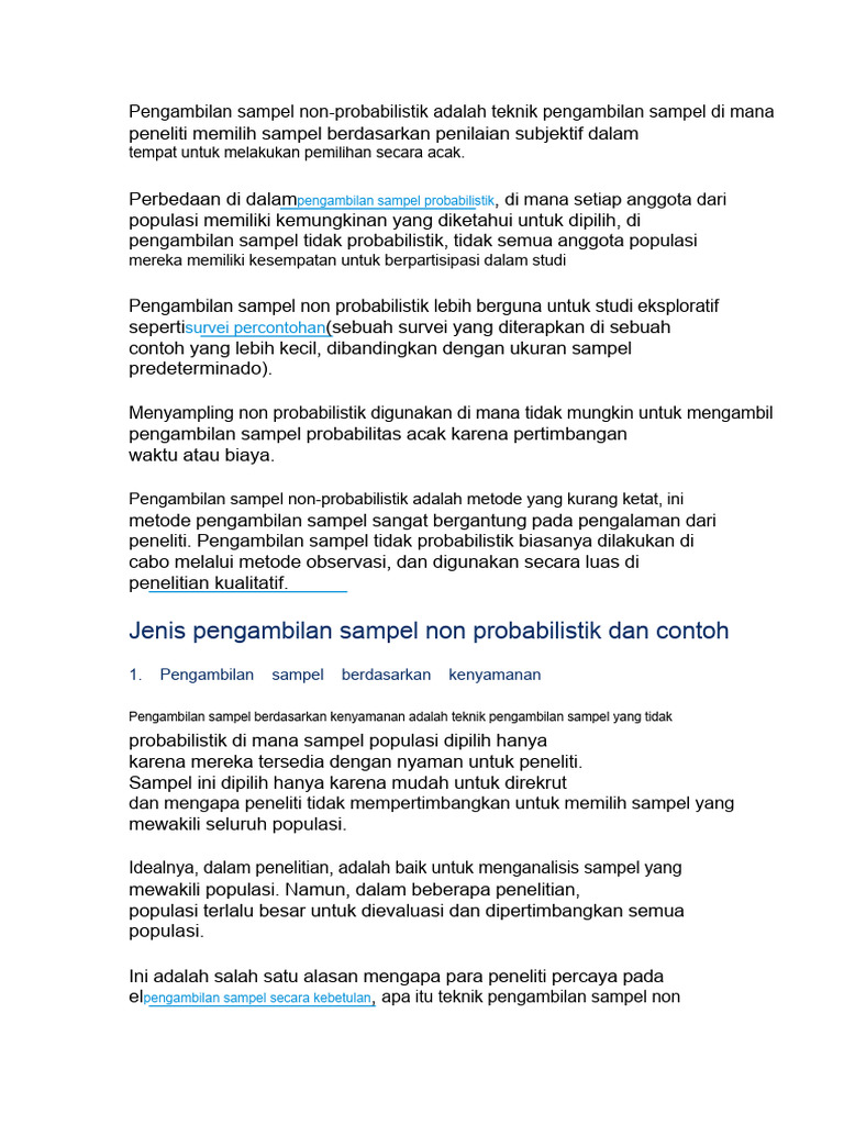 Jenis Pengambilan Sampel Non Probabilistik Dan Contoh: Tempat Untuk ...