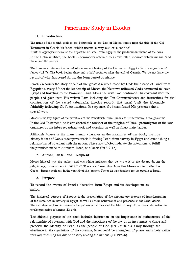 Overview of the Book of Exodus | PDF | Book Of Exodus | The Exodus
