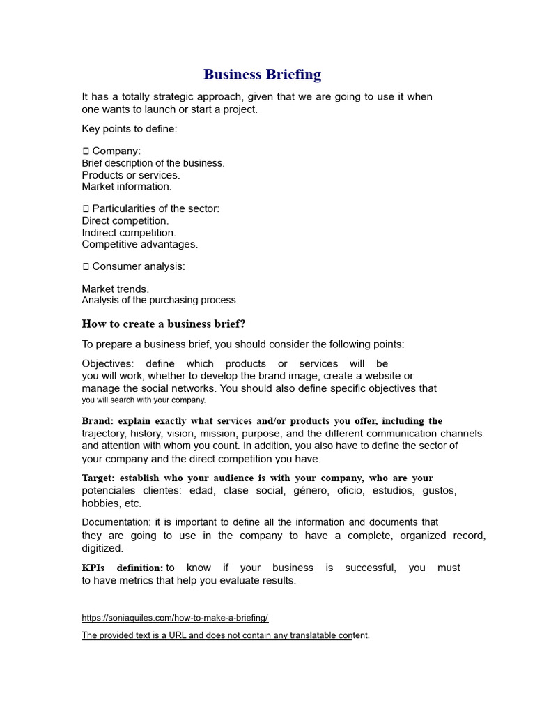 Business Briefing | PDF