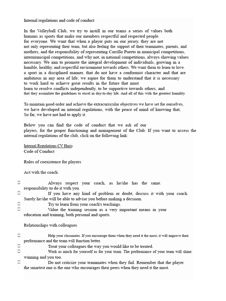 Internal Regulations and Conduct Rules | PDF | Statute Of Limitations ...
