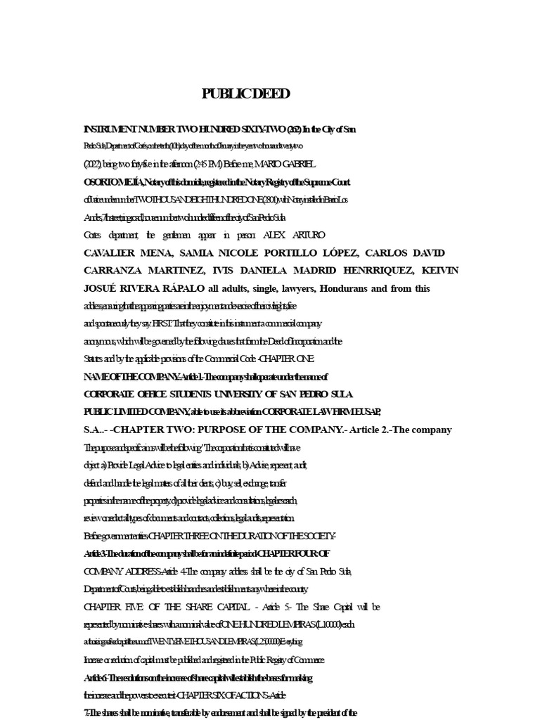 PUBLIC DEED EUSAP OFFICE by Josué Cover | PDF | Private Law | Justice